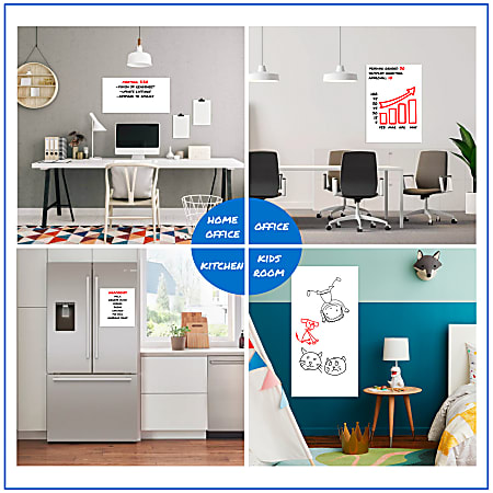 Mind Reader Non Magnetic Dry Erase White Board Adhesive Roll 2 45 H x 2 ...