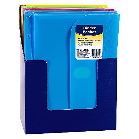 C Line Mini Size Binder Pockets 5 12 x 8 12 12 Capacity Assorted Colors ...