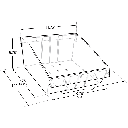 Azar Displays Small Deep Bin Tray Kits With Dividers 5 34 H x 11 34 W x ...