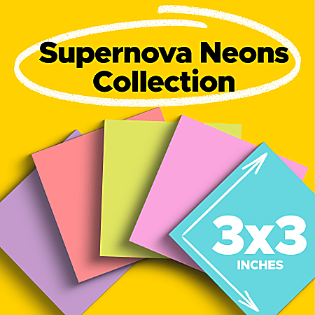 Post it Super Sticky Notes 3 x 3 in 5 Sticky Note Pads 90 SheetsPad 2X ...