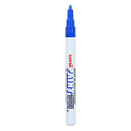 Uni Paint Markers Fine Point Blue Pack Of 12 - Office Depot