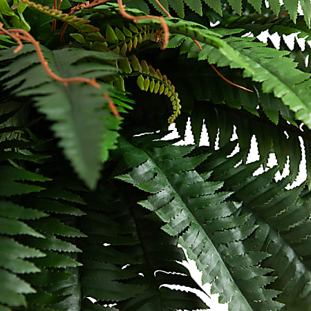 Nearly Natural 31 H Artificial Boston Fern In Patina Metal Planter With ...