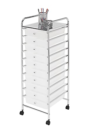 Realspace 10 Drawer Mobile Cart 35 1316 H x 12 58 W x 14 38 D ...