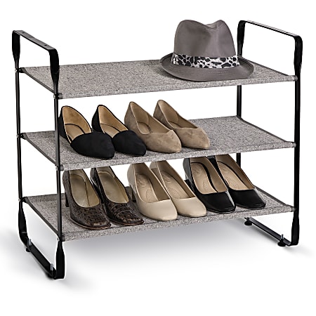 Realspace 3 Tier Shoe Rack BrownGrey - Office Depot