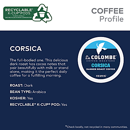 La Colombe Corsica Dark Roast Coffee Keurig K Cup Pods Single Serve ...