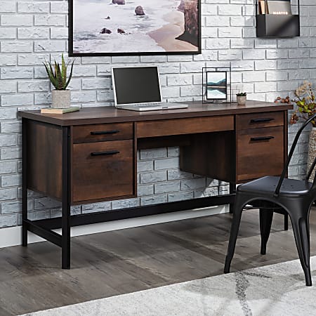 Sauder Briarbrook 60 W Commercial Computer Desk With Floating Pedestals ...