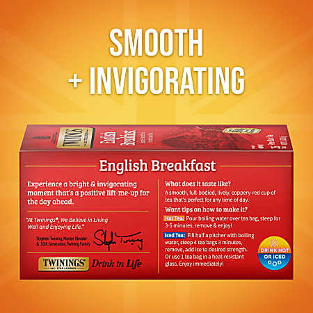 Twinings English Breakfast Tea Bags 25Box - Office Depot
