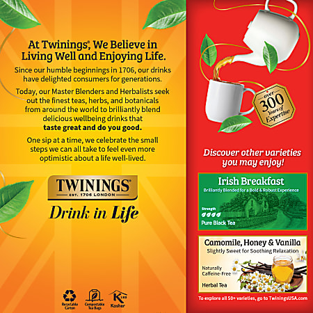 Twinings English Breakfast Tea Bags 25Box - Office Depot