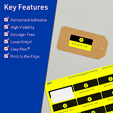 Avery Print To The Edge Labels With Sure Feed Technology And Easy Peel ...