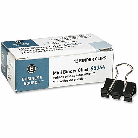 Business Source Fold back Binder Clips Mini 0.6 Width 0.25 Size ...
