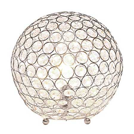 Elegant Designs Crystal Ball Table Lamp 10 H Silver - Office Depot