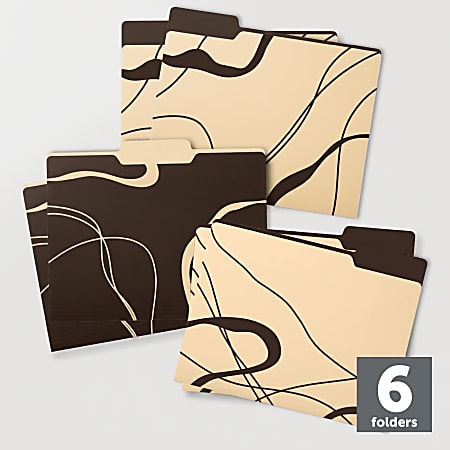 Office Depot Brand Fashion File Folders 13 Cut Letter Size BrownBeige ...