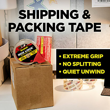 Scotch Box Lock Packing Tape 1.88 x 54.6 yd 2 Tape Rolls with ...