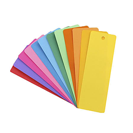 Hygloss Mighty Bright Blank Bookmarks 2 x 6 Assorted Bright Colors Pack ...