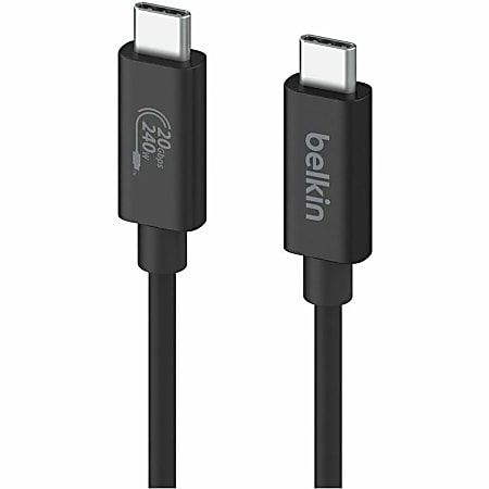 Belkin USB4 Cable 240W 20Gbps 6.56 ft USB4 AVPowerData Transfer Cable ...