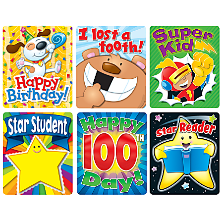 Carson Dellosa Braggin Badge Reward Sticker Set - Office Depot