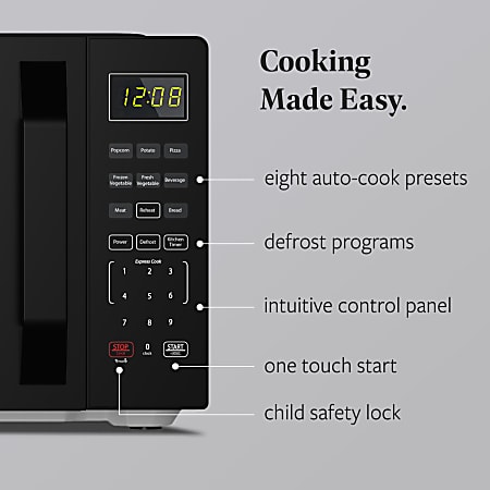 Farberware 700W Compact Countertop Microwave Oven 0.7 Cu. Ft. Black ...
