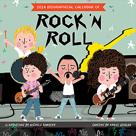 2024 TF Publishing Art Design Wall Calendar 12 x 12 Rock N Roll January ...