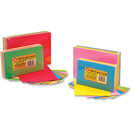 Hygloss Bright Color Blank Note Cards 100 Sheets Plain 3 x 5 Assorted ...