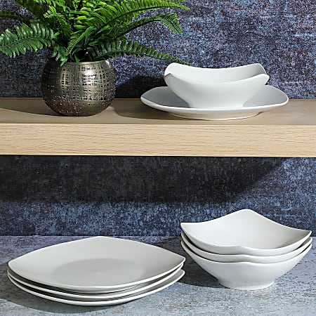 Gibson Home Zen Buffetware 8 Piece Fine Ceramic Dinnerware Set Matte ...