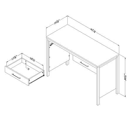 South Shore Munich Desk With Drawers Matte BlackWeathered Oak - Office ...
