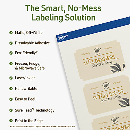 Avery Print to the Edge Dissolvable Labels With Sure Feed Technology ...