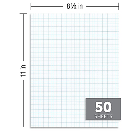 Office Depot Brand Quadrille Pads 4 x 4 SquaresInch 50 Sheets White ...
