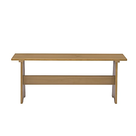 Linon Payson Wooden Backless Bench 17 H x 42 18 W x 12 D Honey - Office ...