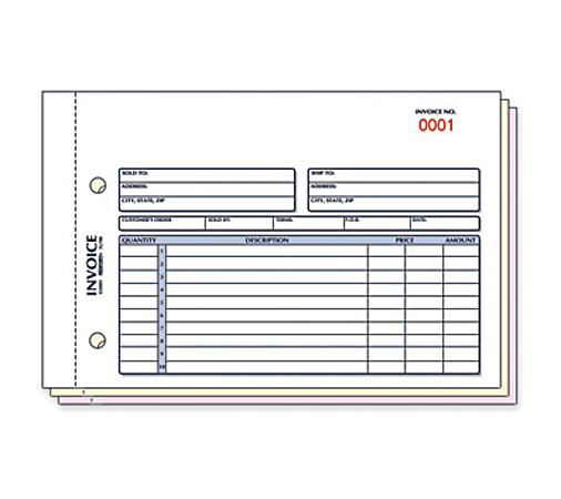 Rediform Carbonless Invoices 50 Sheets 3 PartCarbonless Copy 7 78 x 5 ...