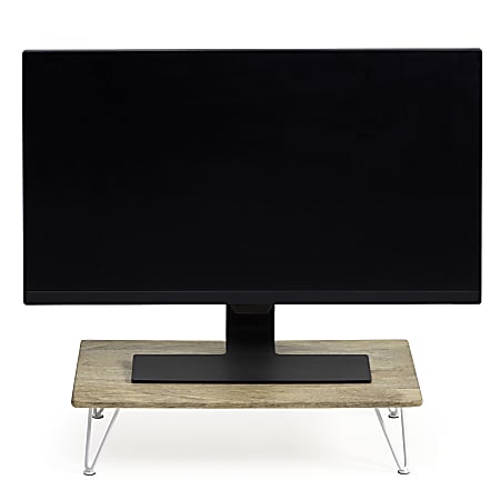 Realspace Wood Monitor Stand 4 34 H x 18 W x 10 D NaturalWhite - Office ...