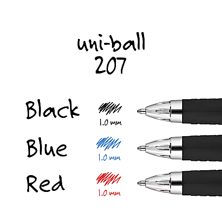 uni ball 207 Retractable Fraud Prevention Gel Pens Bold Point 1.0 mm ...