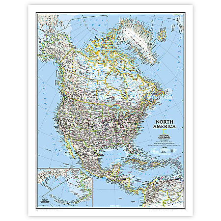 National Geographic North America Classic Map Laminated - ODP Business ...