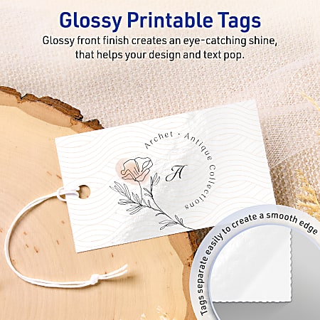 Avery Printable Tags With Sure Feed Technology Print To The Edge 2 x3.5 ...