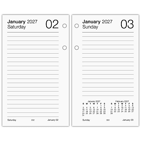 Office Depot Brand Daily Desk Calendar Refill 3 12 x 6 White January ...