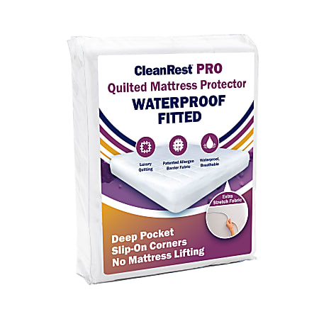 CleanRest Quilted Mattress Protectors Full 75 L x 54 W x 21 D White ...