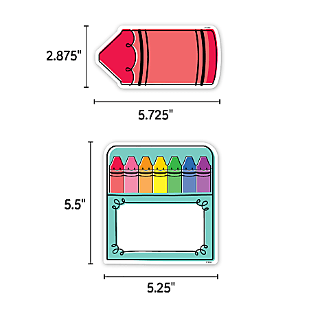 Creative Teaching Press Designer Cut Outs 6 Core D cor Doodle Crayons ...