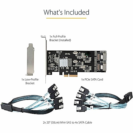 StarTech.com 8 Port SATA PCIe Card PCI Express 6Gbps SATA Expansion ...