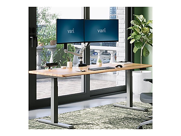VARI Electric Standing Desk With ComfortEdge 72 W Butcher Block ...