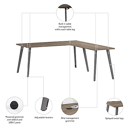 WorkPro Motiva 72 W Modern L Shaped Office Desk With Metal Legs Modern ...