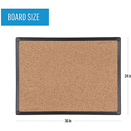 MasterVision Techcork Rubber Bulletin Board 24 x 36 Aluminum Frame With ...