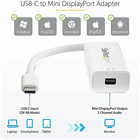 StarTech.com USB C To Mini DisplayPort Adapter - Office Depot