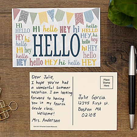 Teacher Created Resources Postcards 4 x 6 Classroom Cottage Hello 30 ...