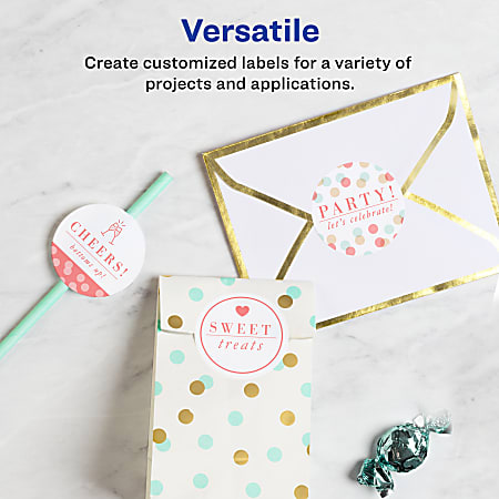 Avery Glossy Permanent Labels With Sure Feed 94500 WGP50 Round 1 ...