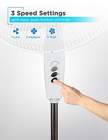 BlackDecker Pedestal Fan 52 H x 27 58 W x 27 58 D White - Office Depot