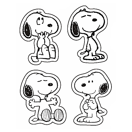 Eureka Giant Stickers Peanuts Snoopy 36 Stickers Per Pack Bundle Of 12 ...