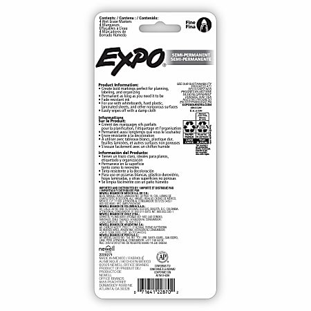 Expo Wet Erase Markers Fine Tip Fine Marker Point Erasable Assorted Ink ...