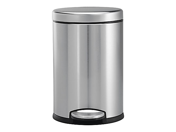 simplehuman Mini Round Step Trash Can 1.2 Gallons 12.1 H x 7.6 W x 10 D ...