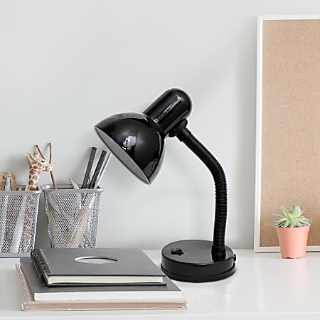 Simple Designs Basic Desk Lamp 13 H Black ShadeBlack Base - Office Depot
