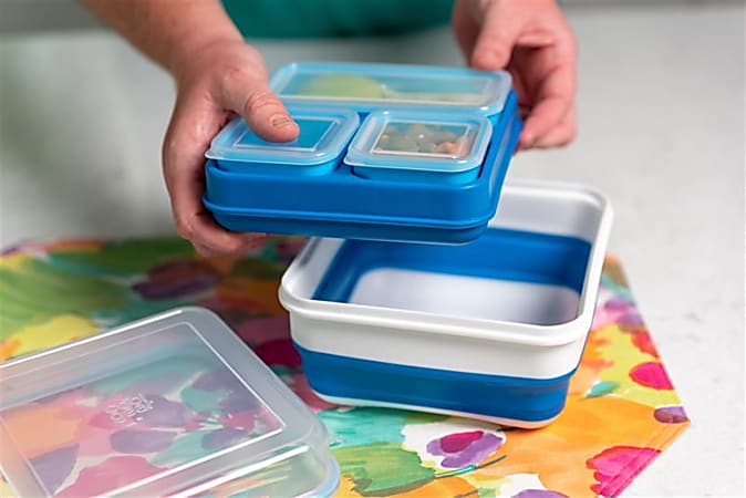 Cool Gear Expandable Lunch Box 2 34 H x 6 W x 6 D Rainstorm - Office Depot