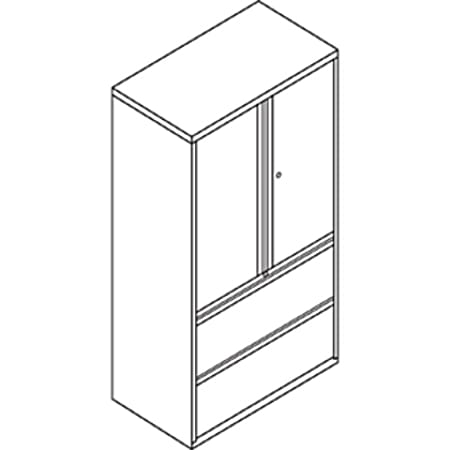 HON 800 Series Storage Cabinet With Lateral File 36 Wide Light Gray ...